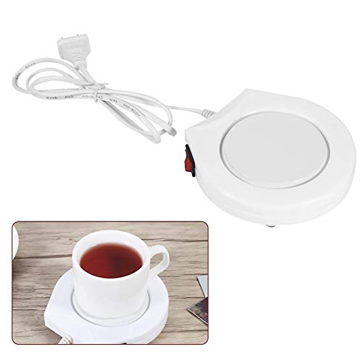 Teapot Warmer, 110V White Electric Powered Cup Warmer Heater Pad Coffee Tea Milk Mug US Plug