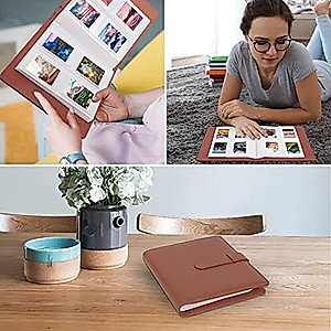 256 Pockets Photo Album for Fujifilm Instax Mini 11 12 9 7+ 40 Evo Liplay 90 8 Instant Camera/Mini Link SP-1 Printer, Photo Album for Polaroid Zink 2x3" Photo/Mint Zip Instant Camera Printer (brwon)