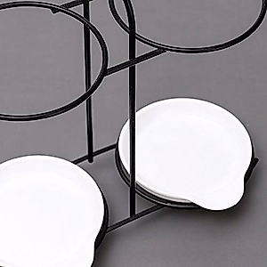 Kelendle Ceramic Caddy Cutlery Holder with Metal Base Utensil Organizer Flatware Organizer for Kitchen Countertop Table Cabinet Pantry, White