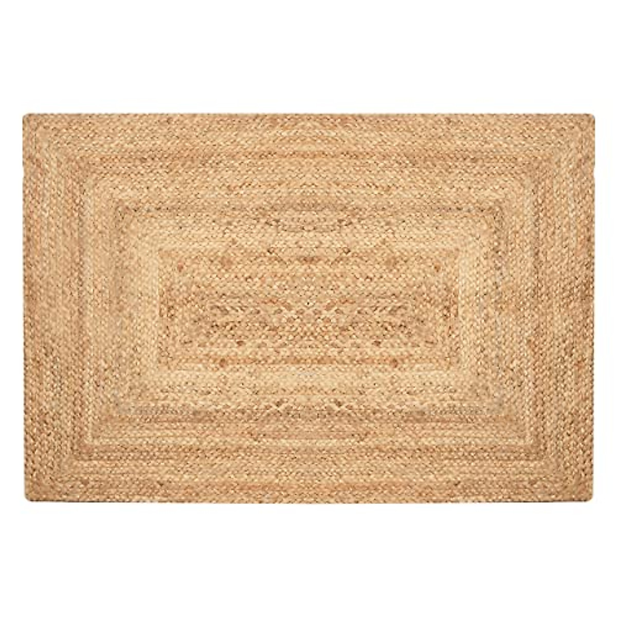 Ekakshx Hand Woven Jute Braided Rug, 2'x3' Natural Color Door Mat Entryway Rug Reversible Farmhouse Accent Rugs for Living Room, Kitchen, Bedroom - 24x36 Inches