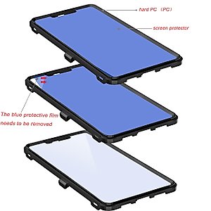 YmhxcY for OnePlus Nord N300 5G Case with Built in Screen Protector/Drop Proof 3-Layer Durable Cover,Shockproof Drop Protection Solid Rubber Case for OnePlus Nord N300 5G-Black