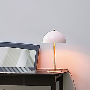 Globe Electric 52332 15" Desk Lamp, Matte Pink, Matte Brass Accents, in-Line On/Off Rocker Switch