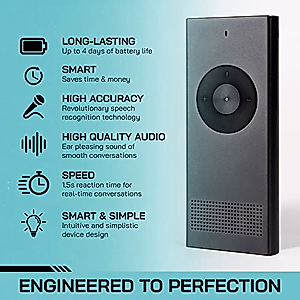 Poliglu Instant Two-Way Language Translator - Translators Devices for 36 Languages. Make Communication Easier with This Innovative Portable Translation Device. Perfect as a Pocket Dictionary