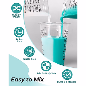 Nicpro 74oz Silicone Mold Making Kit, Platinum Liquid Silicone Rubber for Mold Maker, Jade Green Flexible & Food Safe Mix Ratio 1:1 for Casting 3D Resins Molds DIY with Mold Housing, Mixing Cups