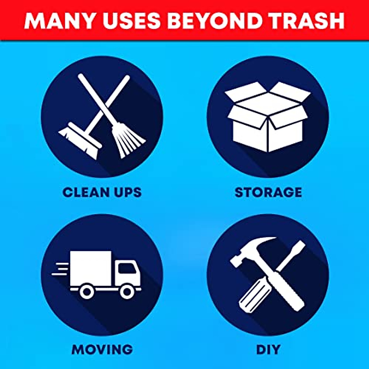 95-96 Gallon Trash Bags (50/Bags w/Ties, Wholesale) Large Black Heavy Duty Can Liners, Large 90 Gal, 95 Gal, 96 Gal,100 Gallon Garbage Bags, (Black)