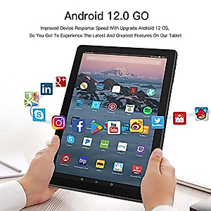 LVILLE Tablet 10.1 Inch Quad-Core 32GB Android 12 Tablets IPS HD Display 5000mAh Tablets (Black)