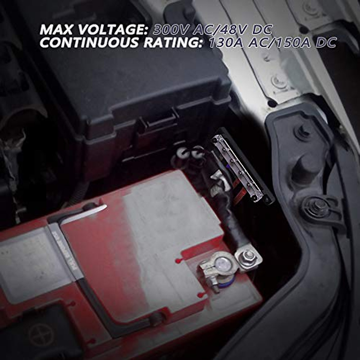 MNJ Motor 4 Terminal Bus Bar & Cover Ground Distribution Block - Car Boat Marine Power Distribution Terminal Block