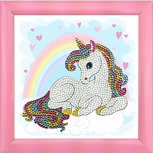 Craft Buddy Crystal Art CAFBL-4 Unicorn Rainbow, 16x16cm Frameable Crystal Art