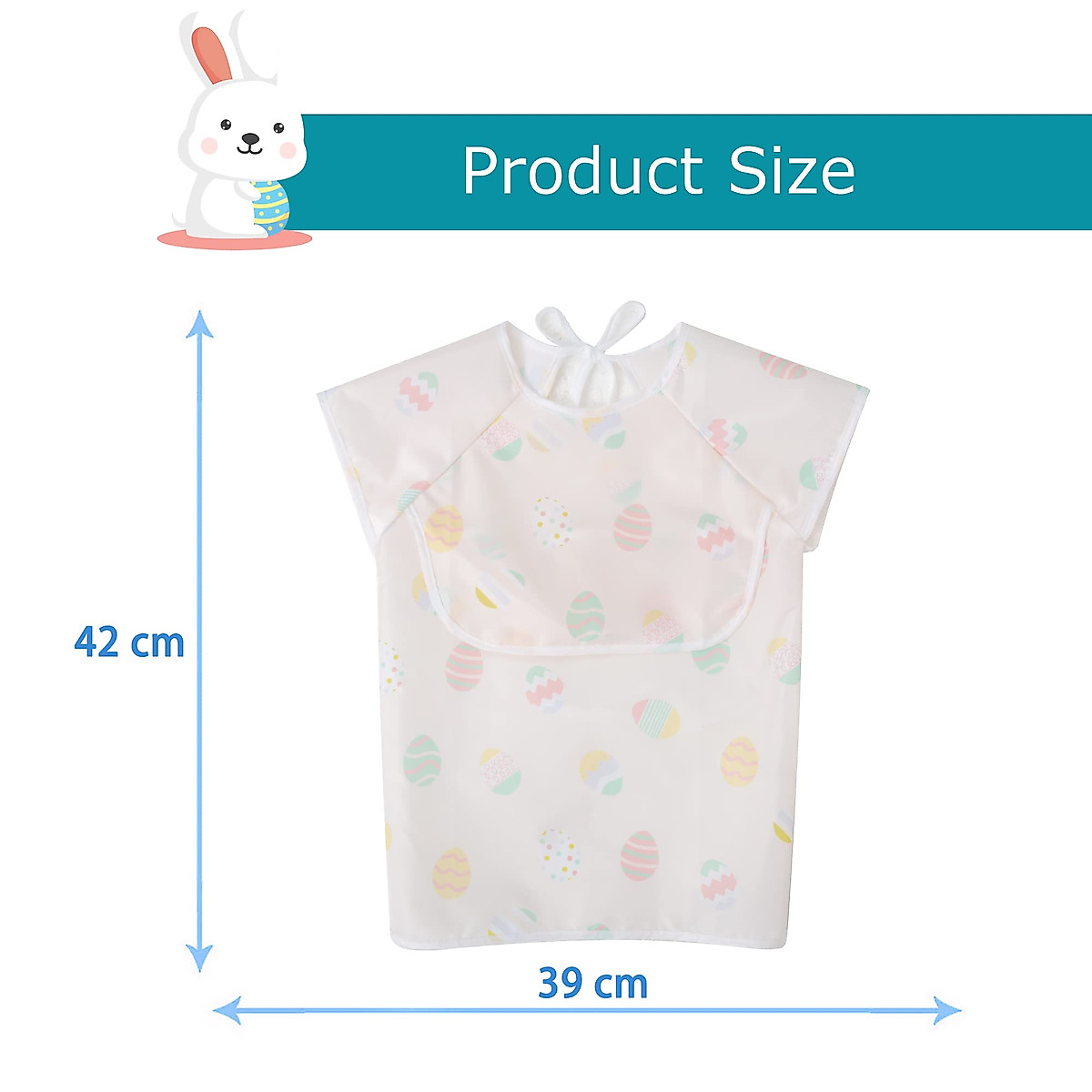 Little Dimsum 2 Pcs Baby Food Bibs Short Sleeves Feeding Bibs Waterproof Baby Bibs 6-48 Months Toddler Bibs Apron Smock with Top Pocket Bag for Babies/Toddlers/Infants