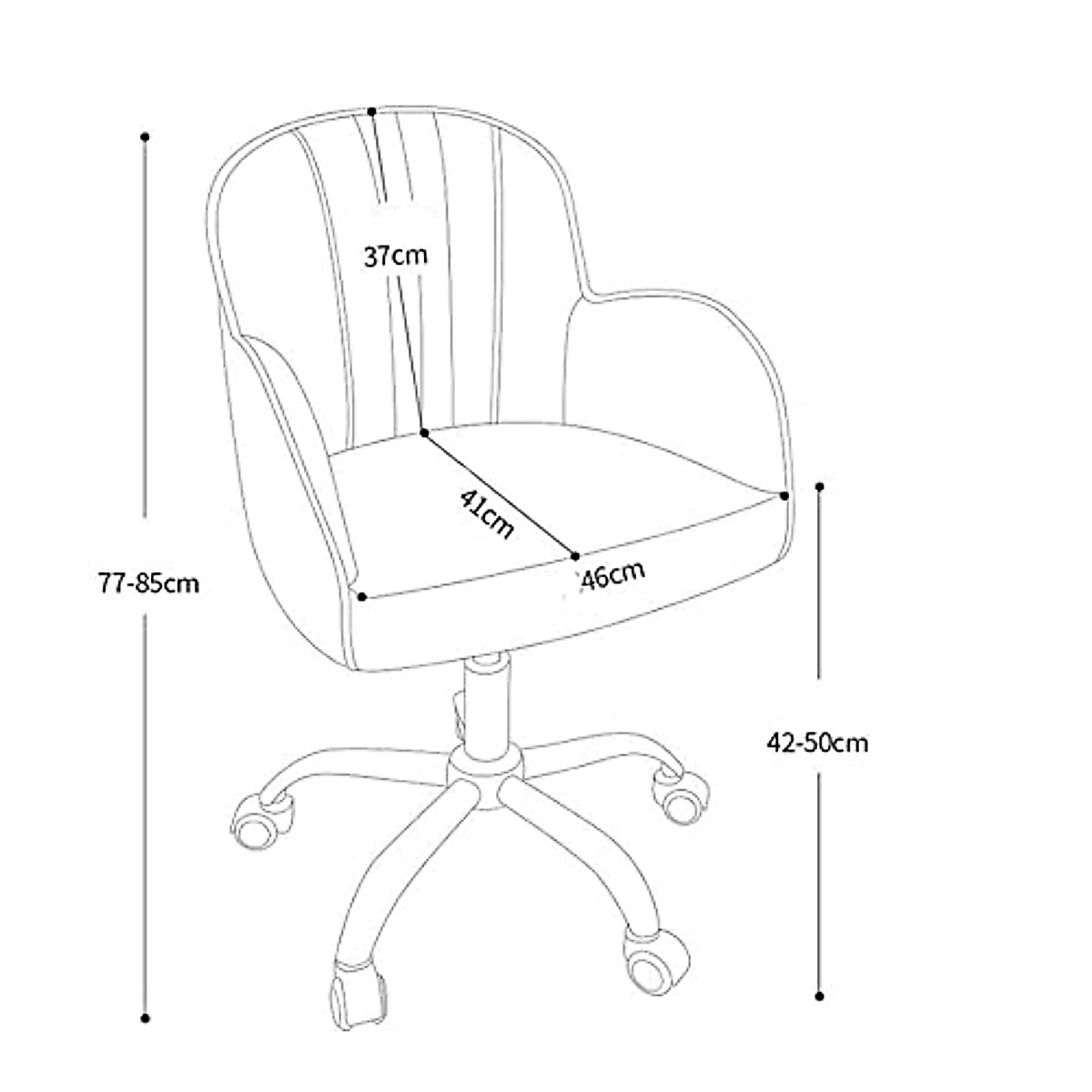 LUKEO Rotating Adjustable Office Chair Girls Bedroom Computer Chair Study Room Student Dormitory Back
