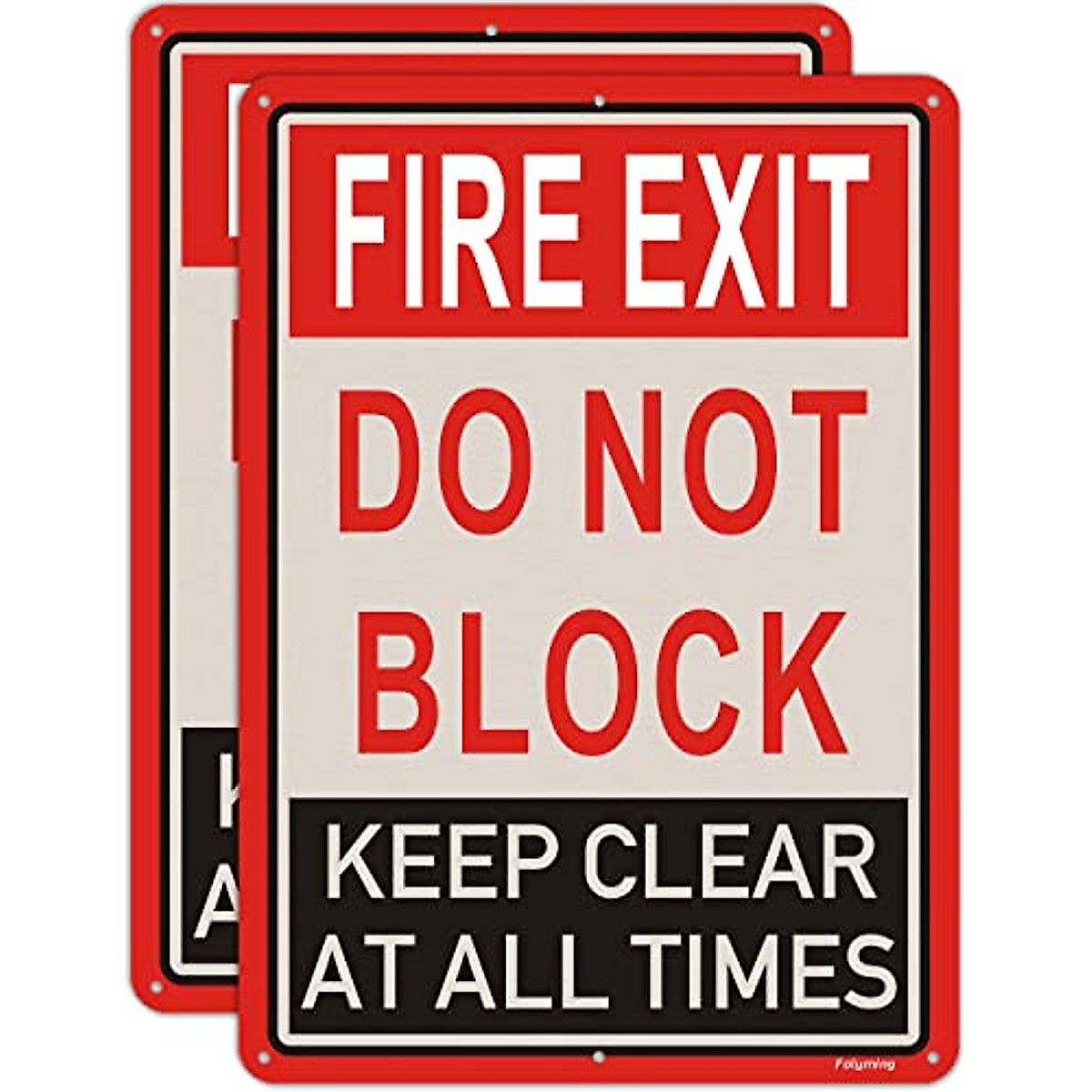2 Pack Fire Exit Do Not Block Door Keep Clear at All Times Signs 14x10 Inches Fire Exit Safety Sign Do Not Block Sign Metal Reflective Sturdy Rust Aluminum Weatherproof Durable Easy to Install