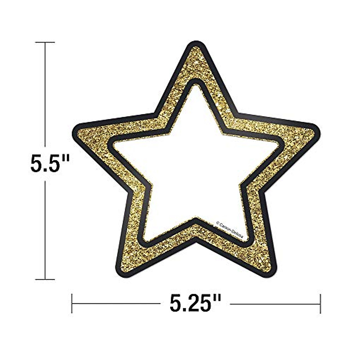 Carson Dellosa – Gold Glitter Stars Colorful Cut-Outs, Classroom Décor, 36 Pieces