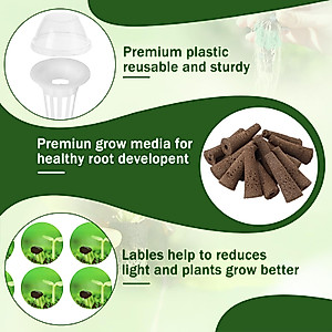 DECYOOL Garden Seed Pods, 48pcs Hydroponic Pods Kit:Grow Anything Kit with 12 Grow Baskets,12 Grow Sponges, 12 Pod Labels,12 Grow Domes