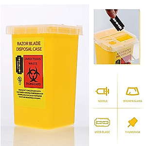 SHERCHPRY 1pc Leaf Razor Travel Razor Disposable Razor Blade Case Barber Razor Disposal Case Auto Litter Box Plastic Box Storage Container Disposable Box Dispenser Yellow Slicer