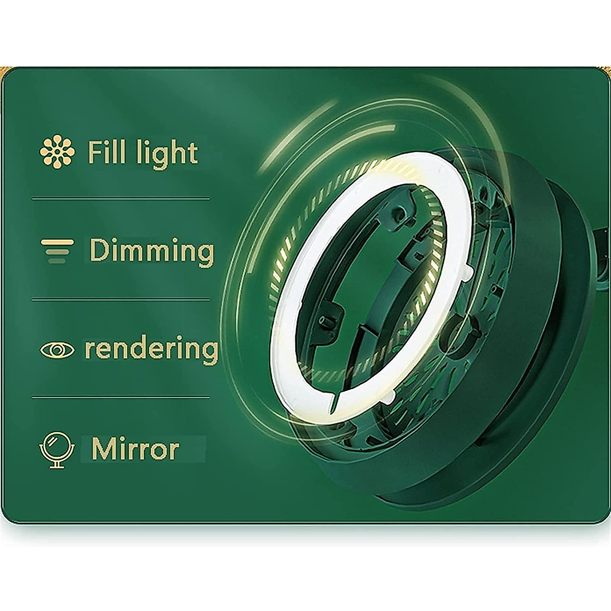 YXYH Cosmetic Organizer with Fan and 360° Rotating LED Mirror 3 Color Adjustable Standing Countertop Multifunctional Makeup Storage Box ( White)