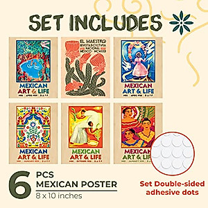 97 Decor Mexican Decor for Home - Vintage Mexican Wall Art, Mexican Art Exhibition Posters, Mexican Culture Picture, Boho Mexican Abstract Paintings for Home Kitchen Bedroom Decoration (8x10 UNFRAMED)