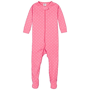 Gerber Baby Girls' 4-Pack Footed Pajamas, Unicorns Cats Pink, 12 Months