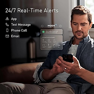 Moen 900-002 Flo Smart Water Monitor and Automatic Shutoff Sensor, Wi-Fi Connected Water Leak Detector for 1-1/4-Inch Diameter Pipe