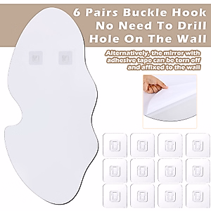 Qunclay Acrylic Irregular Mirror Wall Decor Asymmetrical Wall Mounted Acrylic Body Mirror with 6 Piece Snap Fasteners for Living Room Bathroom Bedroom Entryway Modern Decoration (Abstract Style)