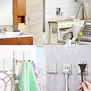 4pcs Self Adhesive Stainless Steel Razor Holder Shaver Hook Hanger Stand Shelf Shaving Razor Storage Rack Bathroom Hook Organizer