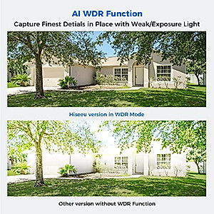 [121°Wide View Angle] Hiseeu 4K Camera PoE Camera,8MP IP Camera Outdoor&Indoor,3840*2160,100ft Night Vision,1-Way Audio, WDR, Human/Vehicle Detect, IP67 Waterproof,Work w/PoE NVR Home Surveillance Kit