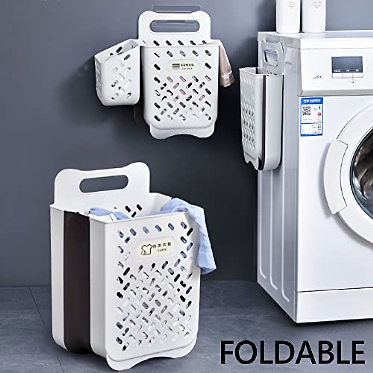 Collapsible Laundry Basket- Large Laundry Basket Hamper with 2 Handles- Space Saving Foldable Storage Container/Organizer (Small)