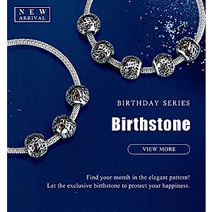 Lorrifal September 925 Sterling Silver Original Birthstone Charms fit Pandora Bracelets Necklace Perfect Jewelry Birthday Loved Beads Gift for Women Mom Daughter