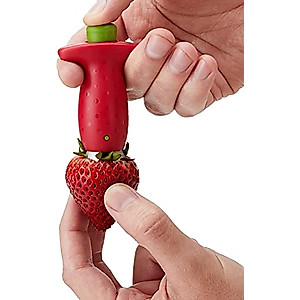 Chef'n Original Stem Gem Strawberry Huller, Red/Green -