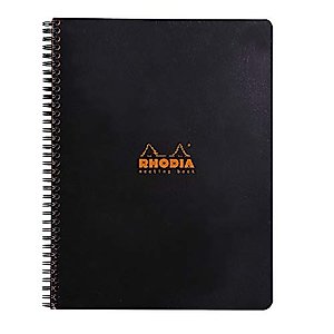 Rhodia Wirebound Meeting Book, A4+, Pre-Printed - Black