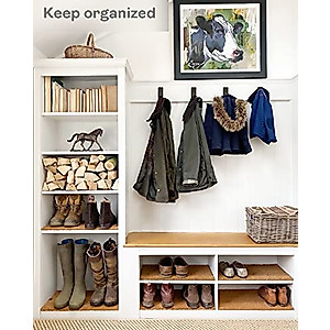 Piffny 6 Pack Heavy Duty Coated Stainless Steel Hooks for Indoor & Outdoor Use (Black)