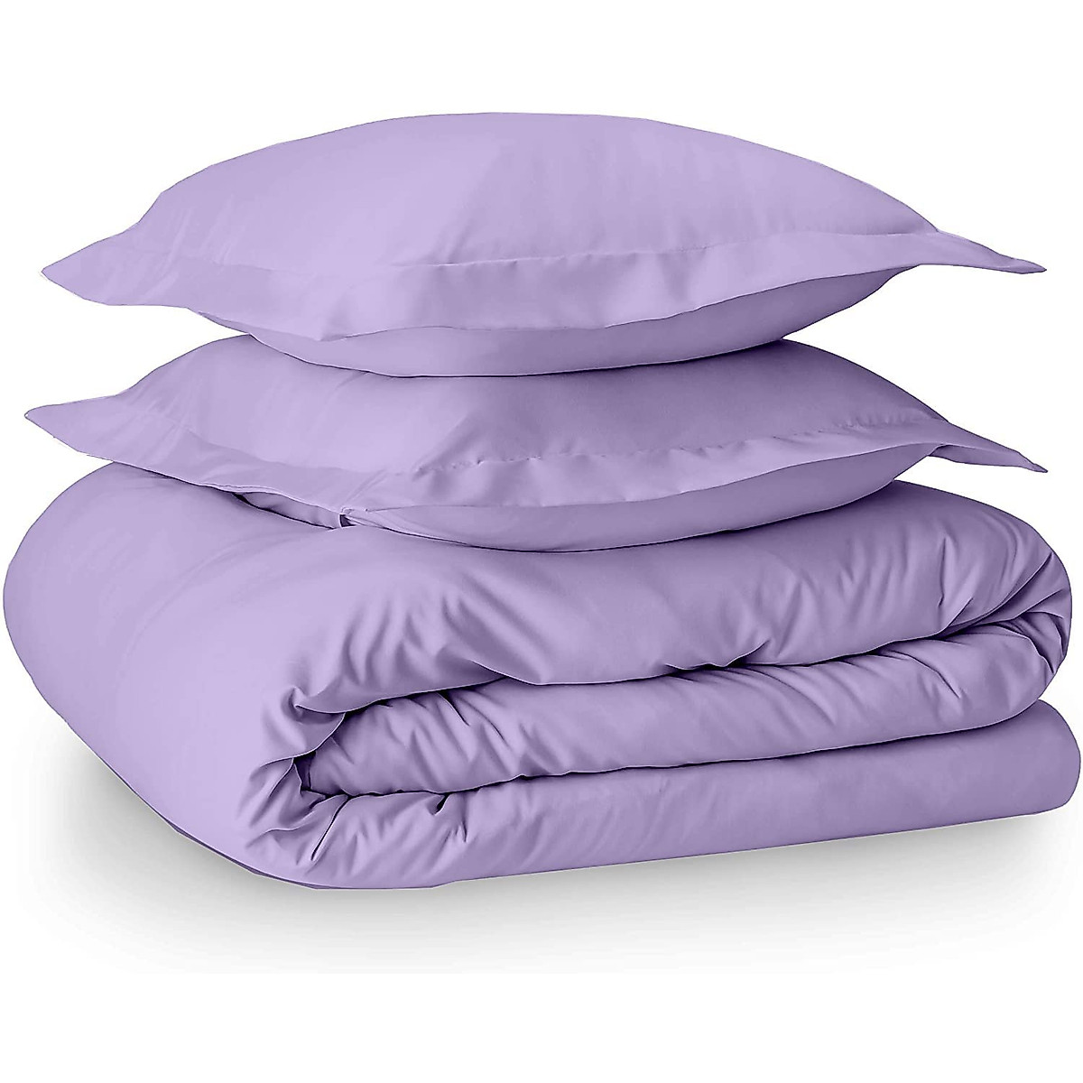 Hotel Quality 600 Thread Count 100% Long Staple Certified Giza Egyptian Cotton 3pc Duvet Cover Set Zipper Closer with Corner Ties (100x100 Oversize Queen, Lavender Solid)
