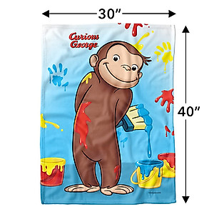 LOGOVISION Curious George Lightweight Baby Blanket, 30"X40", Paint Unisex for Infants Girls & Boys