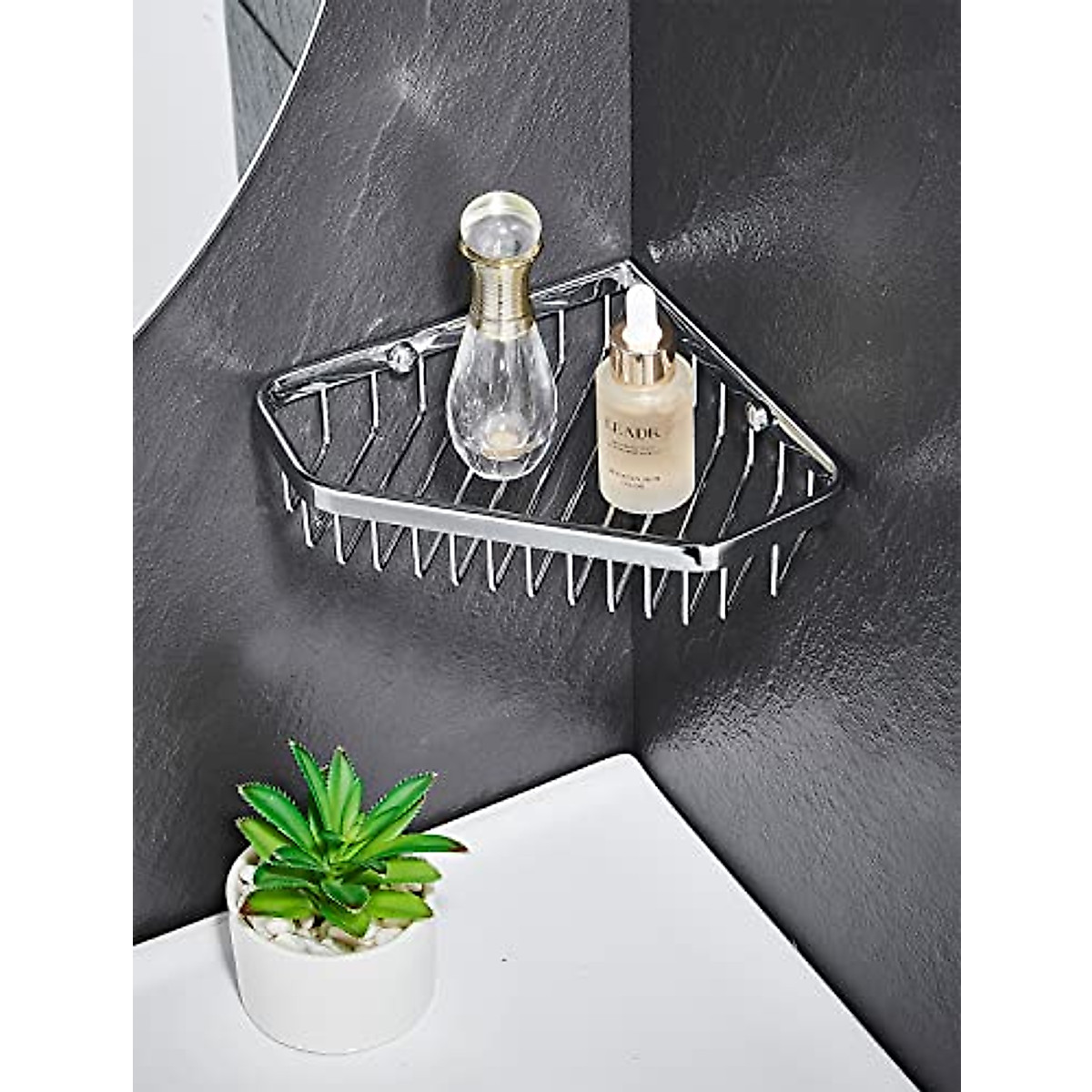 SANLIV Corner Shower Caddy Basket,Shampoo Holder for Shower Wall,Inside Shower Shelf Bathroom Organizer,Solid Brass Material in Polished Chrome