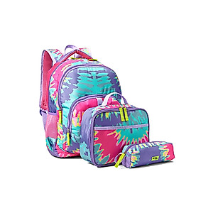 Western Chief Multi Compartment Backpack Bundle with Lunch Box and Pencil Pouch for Boys and Girls, Tie Dye, Medium