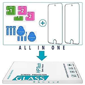HPTech 2-Pack Tempered Glass For Apple New iPod Touch 7th Gen (2019), 6th Gen, 5th Gen (2015) Screen Protector, Easy to Install, Bubble Free, 9H Hardness