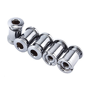 Yundxi 5 Sets Steel Bicycle Crank M8 Bolts Nuts Bike Disc Plate Female/Male Nail Screws Chainring Bolt Crankset Bolts Nuts Set (A for Tripple chainrings)