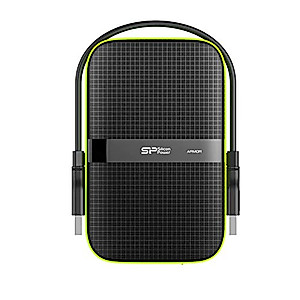 Silicon Power 2 TB External Portable Hard Drive Rugged Armor A60 Shockproof Water-Resistant 2.5-Inch USB 3.0, Military Grade MIL-STD-810G & IPX4, for PC/Mac/Xbox One/Xbox 360/PS4/PS4 Pro/PS4 Black