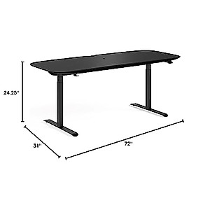 BDI Furniture Soma - Lift Desk - 72" W - Ebonized Ash Top - Black Base