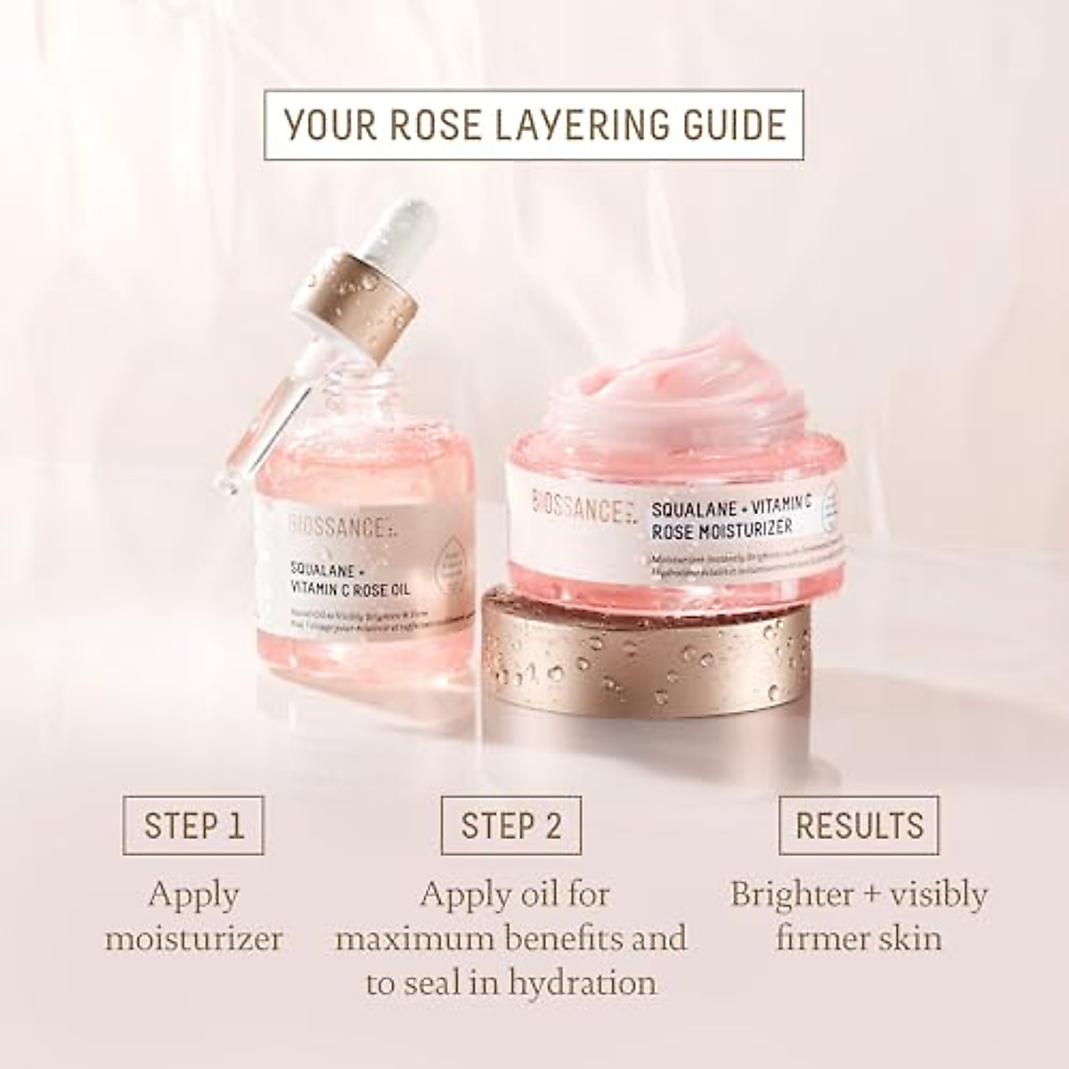 Biossance Squalane + Vitamin C Rose Moisturizer. Antioxidant-Rich Daily Moisturizer to Boost Radiance, Even Skin Tone and Smooth Fine Lines and Wrinkles (1.69 fl oz)