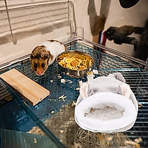 ibasenice Guinea Pig Bed Hamster Warm Bed Fleece Cave Bed Bearded Dragon House Warm Habitat Hut for Ferret Rat Mini Small Animal, 1pc