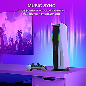PS5 LED Light Strip, JUSPRO RGB Ring LED Lights Kit Accessories Compatible with Playstation 5 Console Digital Edition & Regular Edition (LED Light)