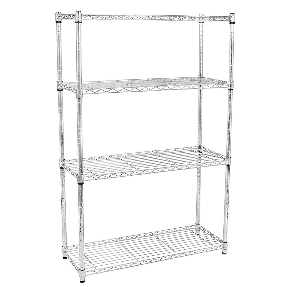 LEGENDARY-YES 4 Tier Layer Chrome Shelf - 36"x14"x48" Easy Assembly Steel Wire Metal Shelving Rack