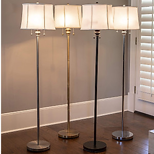 Decor Therapy Twin Pull Floor Lamp, Stainless Steel