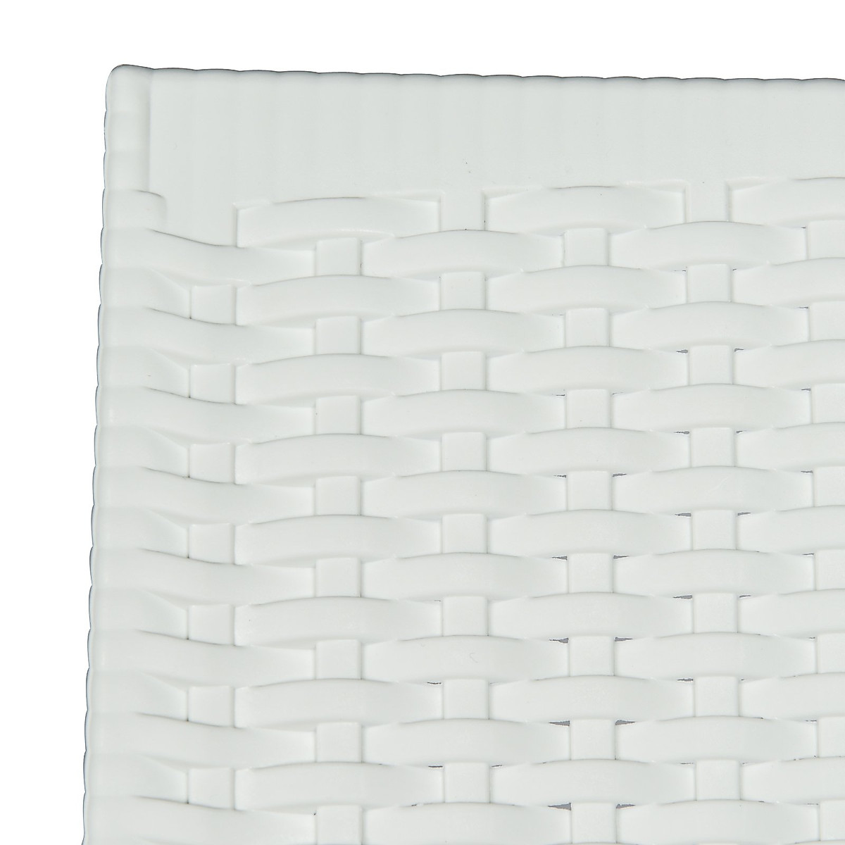 LeisureMod Hickory Indoor-Outdoor Modern Weave Design Stackable Dining Side Chair Set of 4 (White)