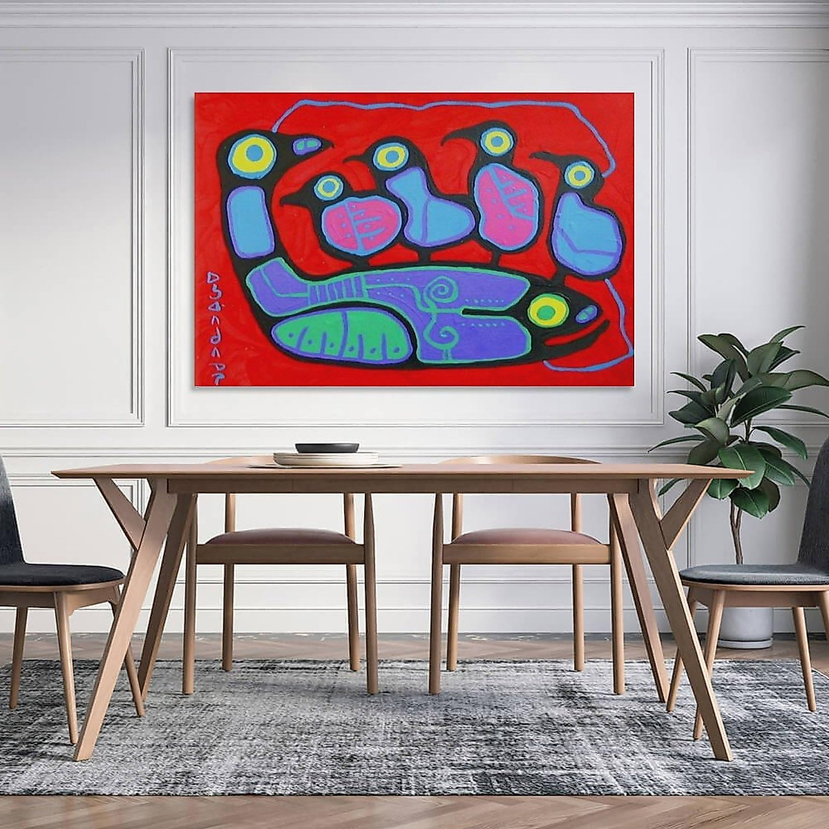 Norval Morrisseau Prints Loon Family Poster Canvas Wall Art Poster Decorative Bedroom Modern Home Print Picture Artworks Posters 08x12inch(20x30cm)
