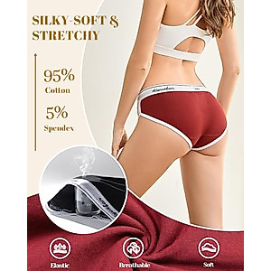 Omcry Cotton Underwear for Womens Breathable Cheeky Panties for Women Comfy Bikinis Panties for Young Ladies 5 Pack