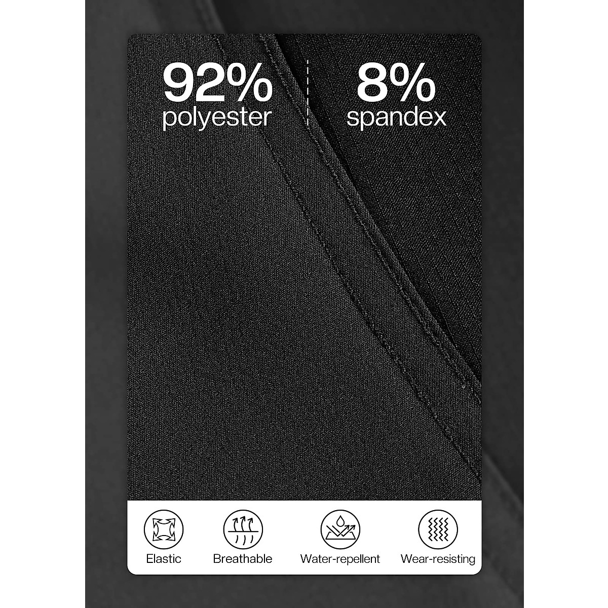 BERGRISAR Men's Cycling Shorts Mountain Bike Shorts Bicycle Shorts Biking Shorts Zipper Pockets 1806BG Black Size X-Large