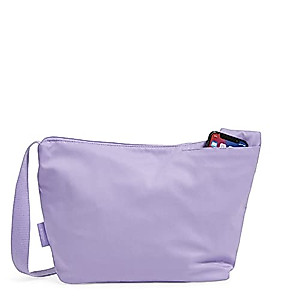 Vera Bradley Women's Cotton Crossbody Sling Purse, Lavender Petal - Recycled Cotton, One Size