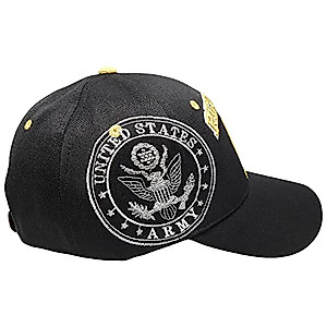 Retired Army Black w/ Seal Embroidered Baseball Cap Hat USA US Military