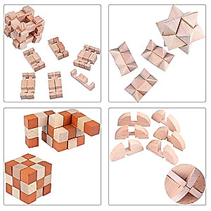 Brain Teaser Puzzle for Kids Adults Puzzle Games Wooden and Metal 3D Unlock Interlocking Puzzle Educational Toy 28Pcs